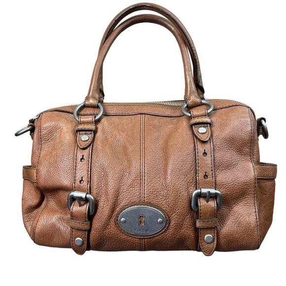 Fossil | Bags | Vintage Fossil Maddox Pebbled Leather Satchel Crossbody ...
